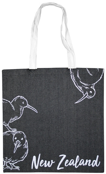 NZ Kiwi Black Denim Cotton Bag – Souvenir Factory Shop