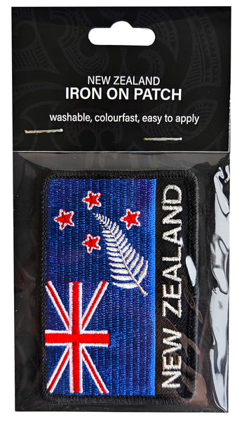 Iron on Patch - NZ Flag And Fern – Souvenir Factory Shop