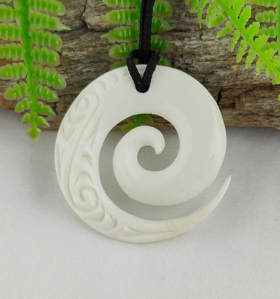 Koru Bone Carving - 38mm - Carved by Joseph, NZ - #28 – Souvenir ...