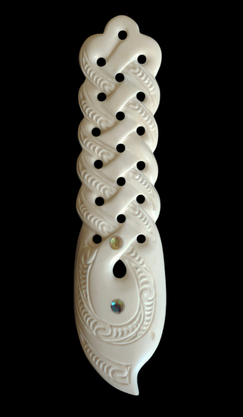 Super Large Braided Twist Bone Carving - 215mm - Carved by Joseph, NZ ...